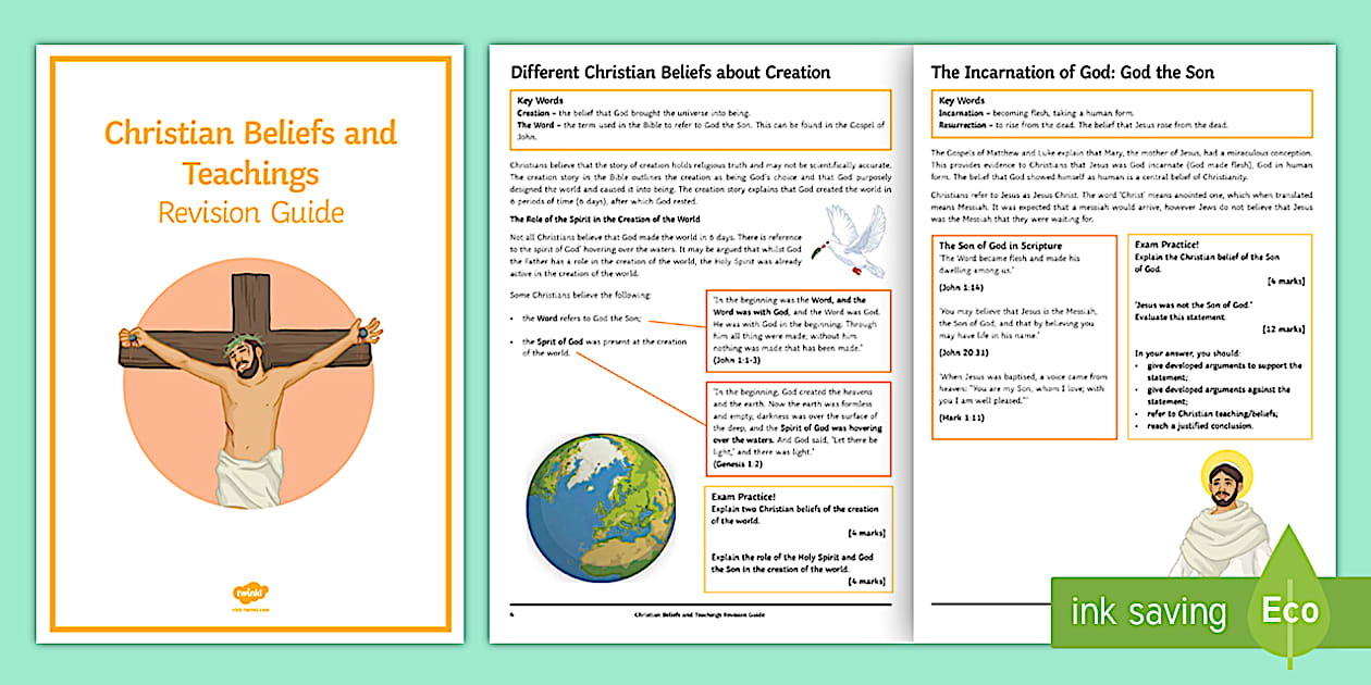 Editable Christianity: Beliefs and Teachings Revision Guide Booklet