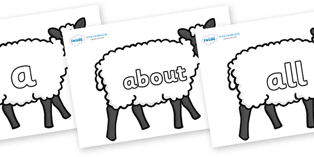 100 High Frequency Words on Sheep (professor feito) - Twinkl