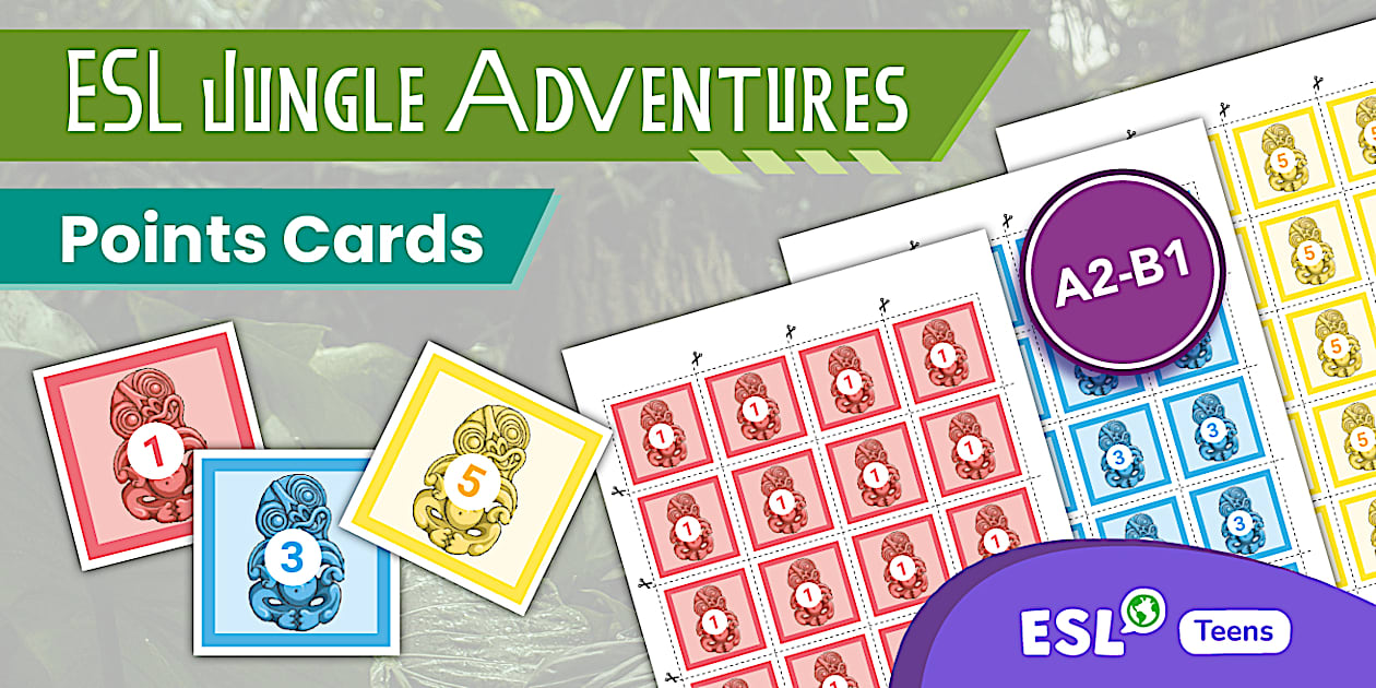 ESL Gamified Grammar: Jungle Adventures - Points Cards