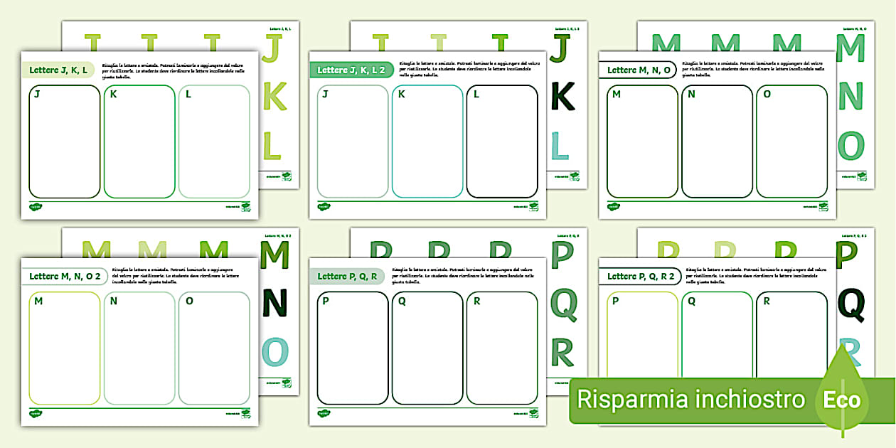 Attività di smistamento lettere (J-R) BES - Twinkl