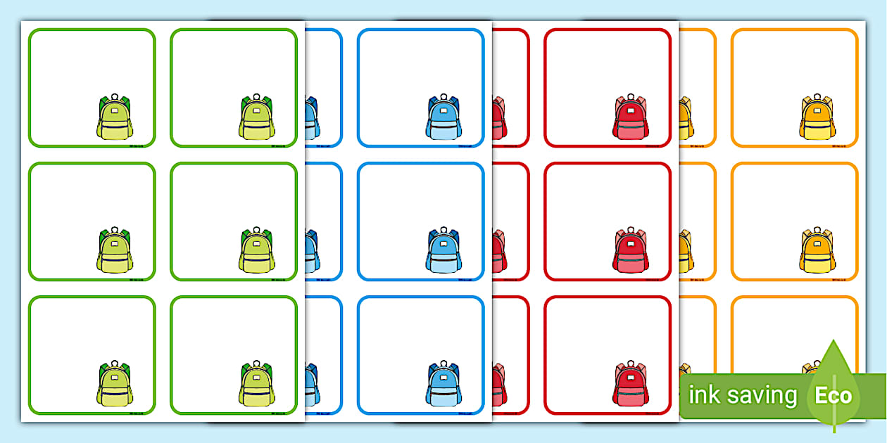 👉 Editable School Bag Backpack Peg Labels (teacher made)