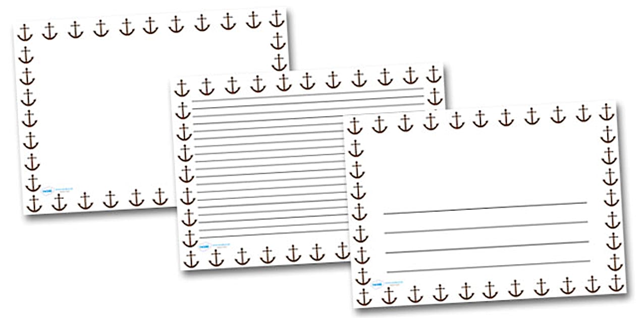 Editable Anchor Landscape Page Borders (teacher made)