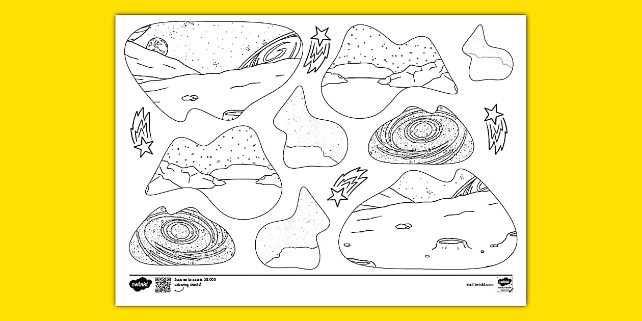 Galaxy Doodle Colouring Page (teacher made) - Twinkl