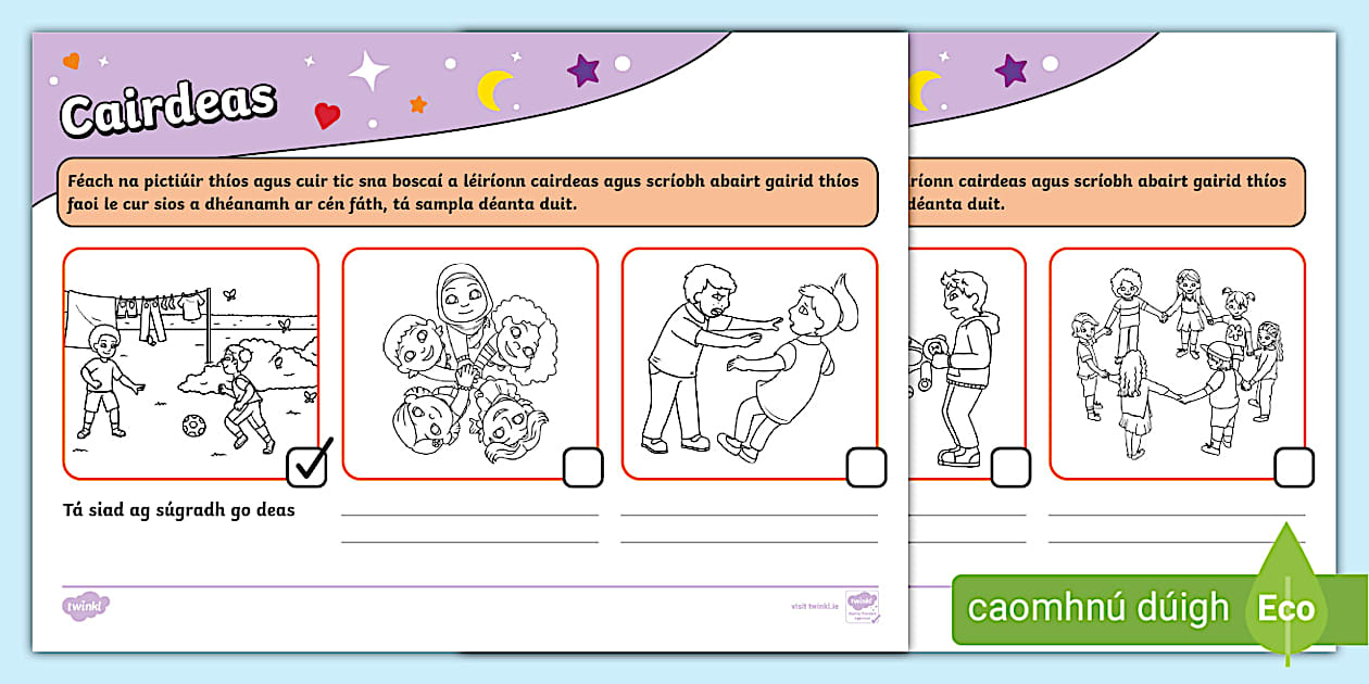 Cairdeas Gaeilge Activity Sheet (Teacher-Made) - Twinkl
