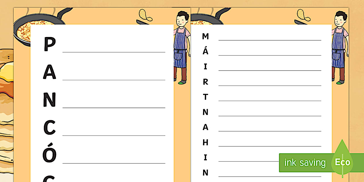 Shrove Tuesday Poem - Acrostic Poem Templates - Twinkl