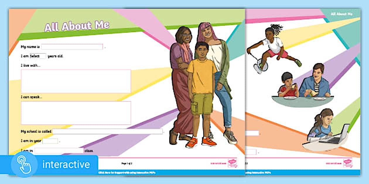 Interactive PDF: All About Me - Twinkl