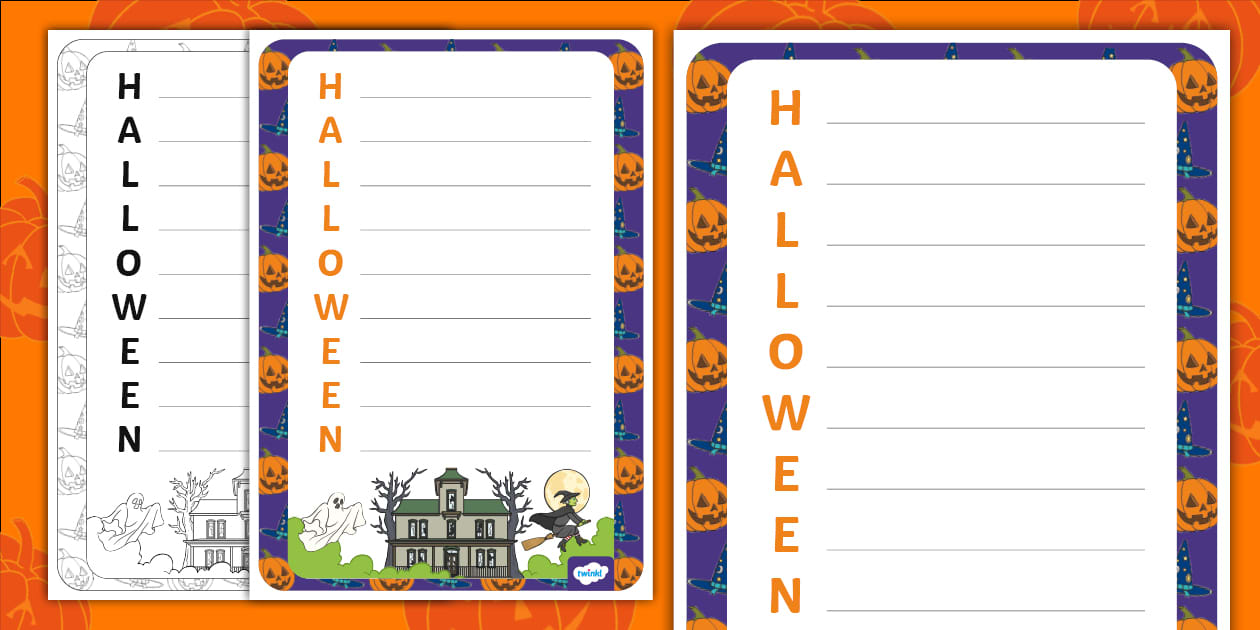 Acrostiche : Halloween - Twinkl Halloween (Teacher-Made)