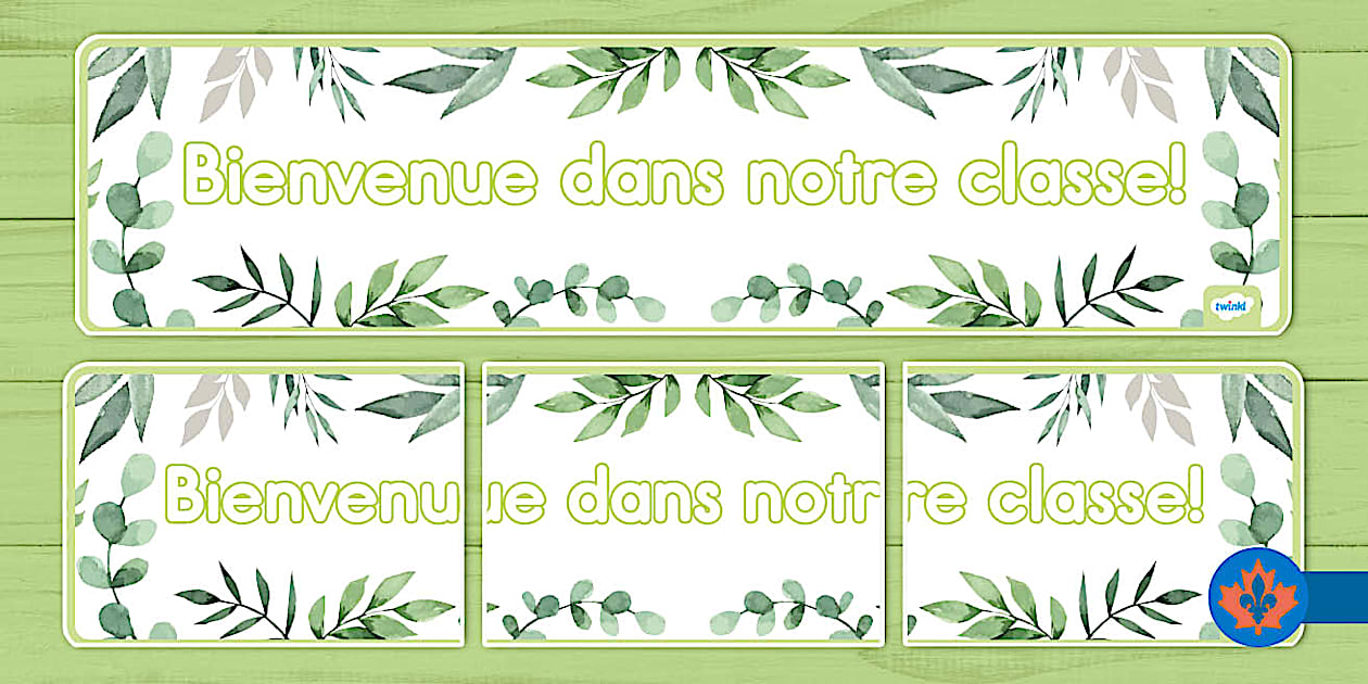 Botanical-Themed Welcome To Our Class Display Banner French