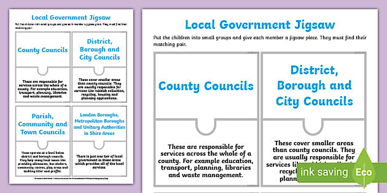 KS2 Local Government Jigsaw - PSHE and Citizenship Resources
