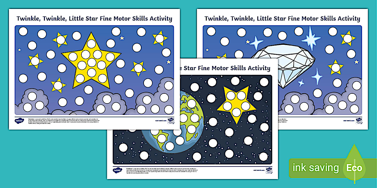 Twinkle, Twinkle, Little Star Button Placing Fine Motor