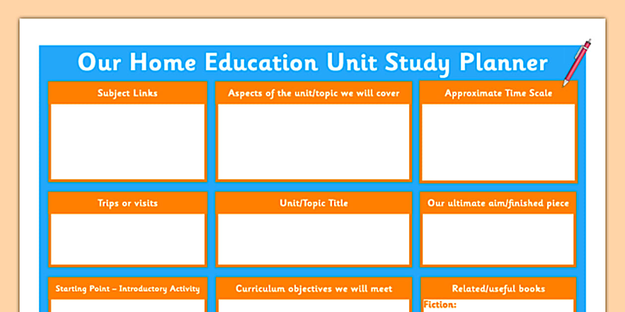 Editable Home Education Study Planner (teacher made)
