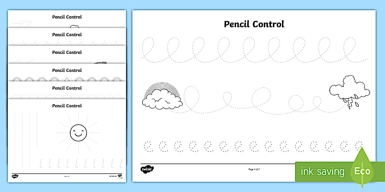 Weather and Seasons Pencil Control Worksheets - Twinkl