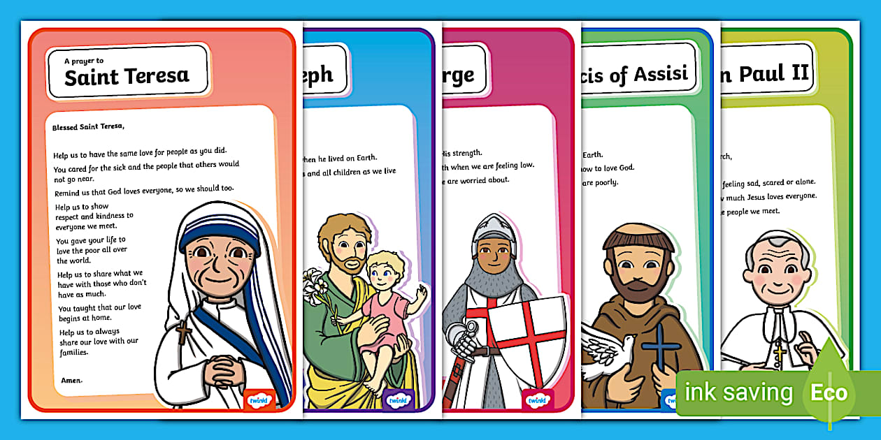 Catholic Saints Prayer Display Posters|All Saints Day|Twinkl