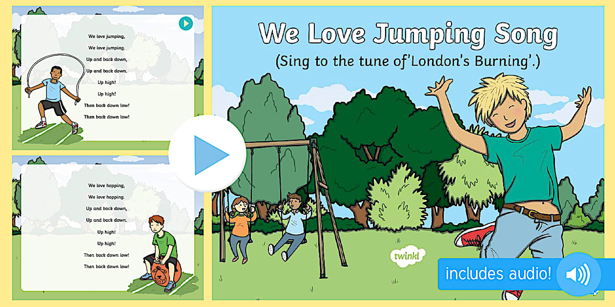 We Love Jumping Song PowerPoint (teacher made) - Twinkl