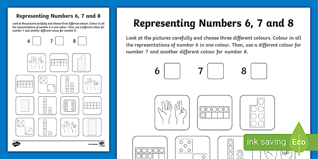 👉 Representing Numbers 6, 7 and 8 Activity - Twinkl