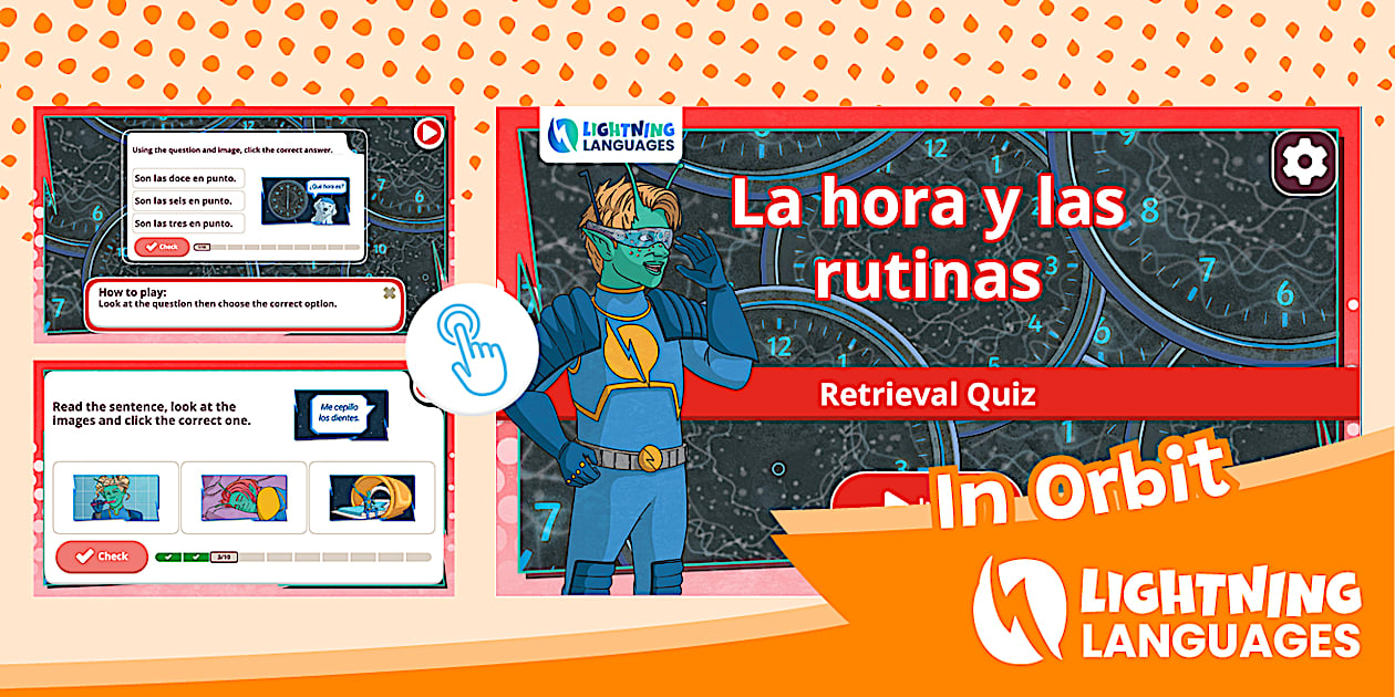 👉 Spanish Time & Routine Quiz {Interactive Retrieval Quiz}