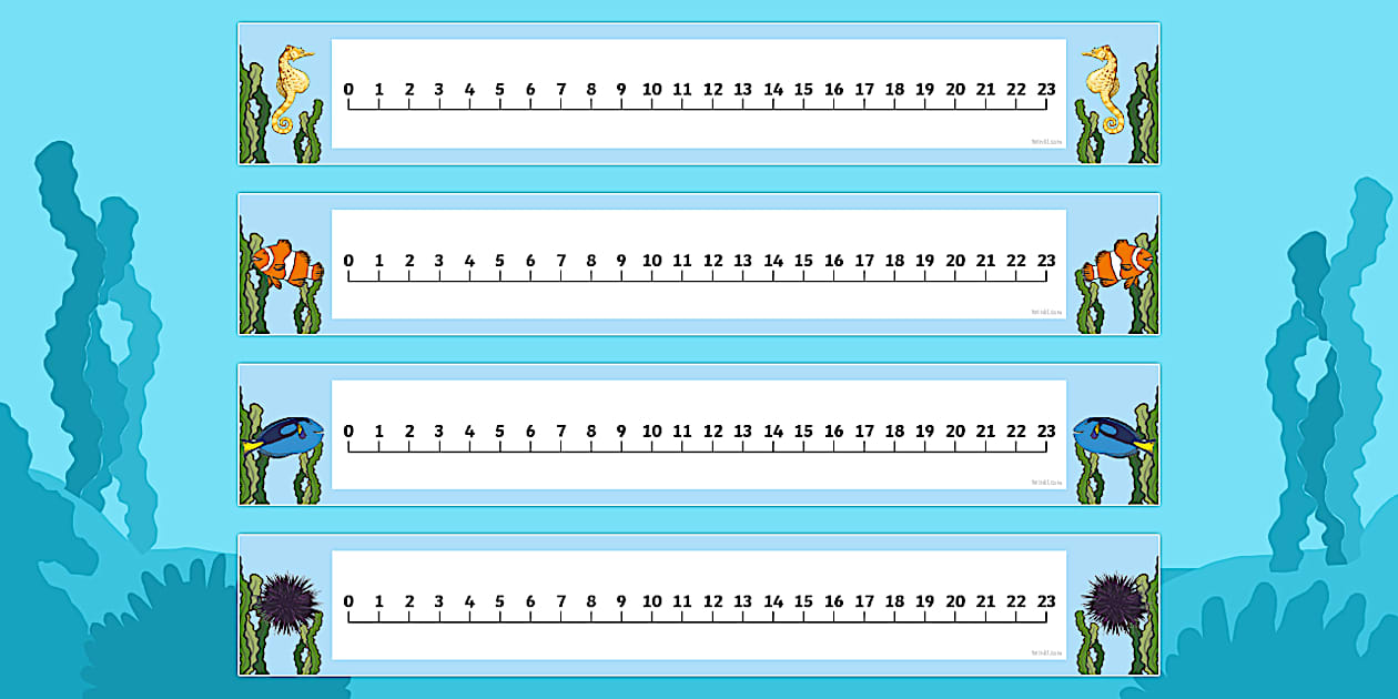 Under the Sea-Themed Bridging through Ten Number Line 0 to 23