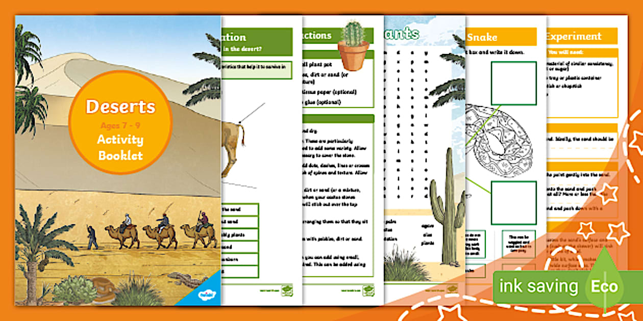 Deserts-Themed Activity Booklet (Ages 7 - 9) (teacher made)