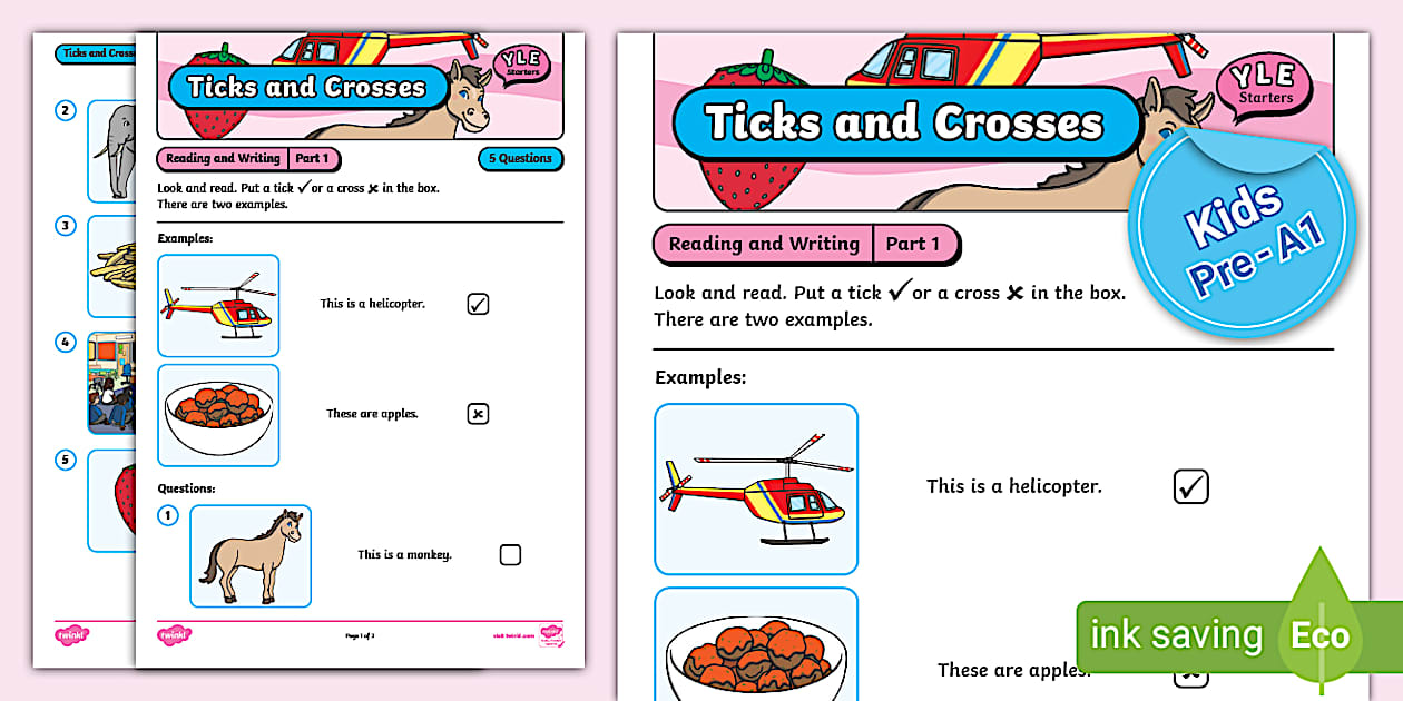 YLE Starters Reading and Writing Part 1 Practice Sheet (5)