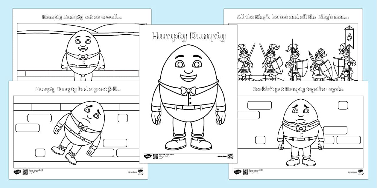 Humpty Dumpty Pictures - Colouring - Early Years - Twinkl