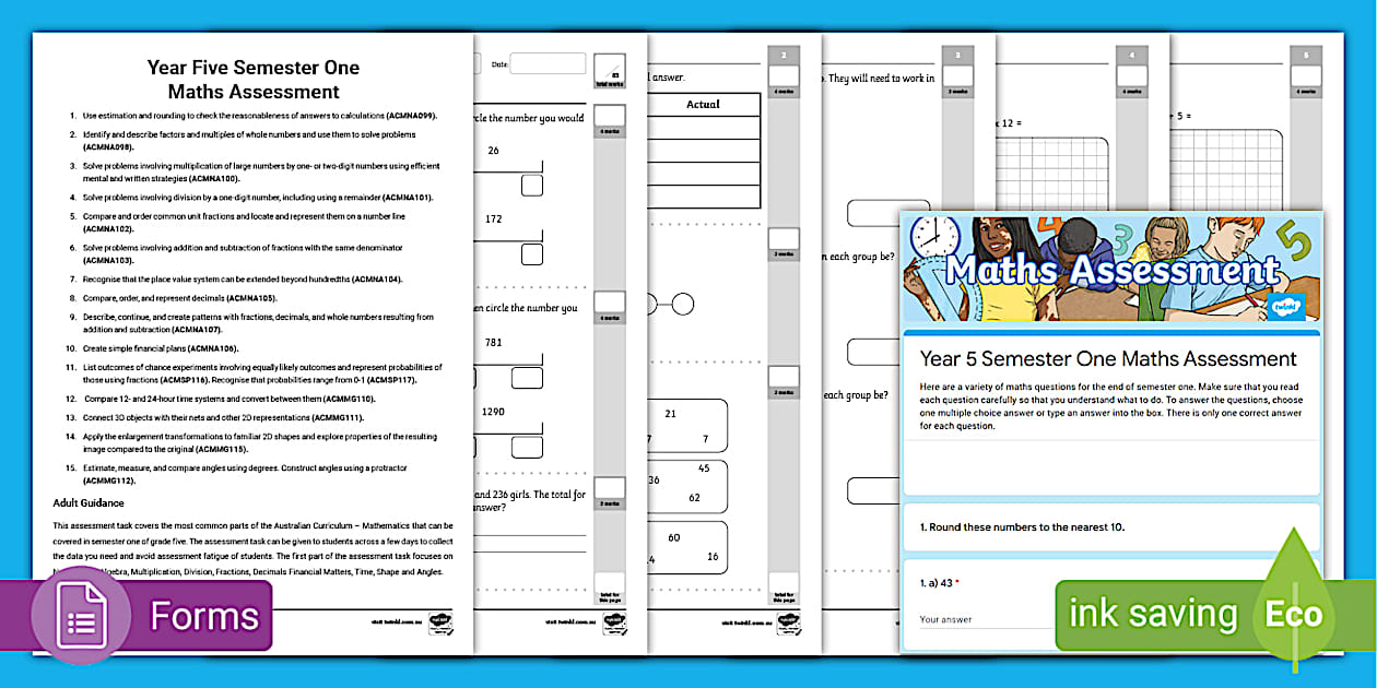 Year 5 Maths Test Papers - Primary Resources - Aus - Twinkl