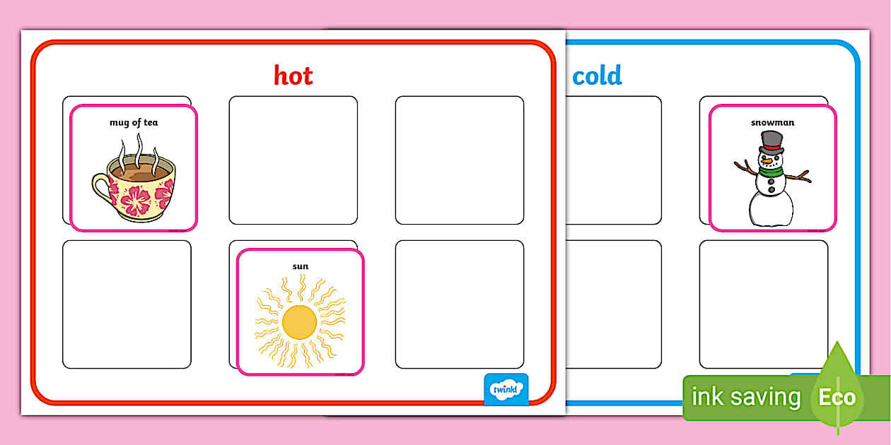 Hot and Cold Sorting Activity (teacher made) - Twinkl