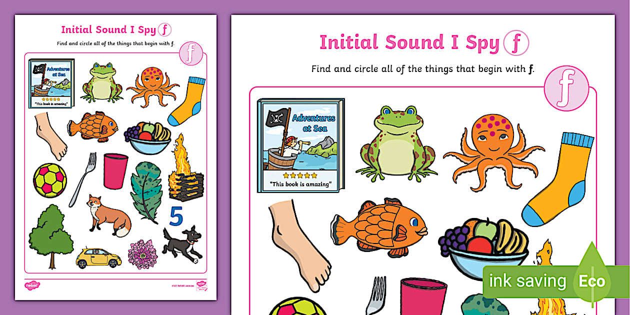 Initial Sounds I Spy Activity: Letter f - Twinkl