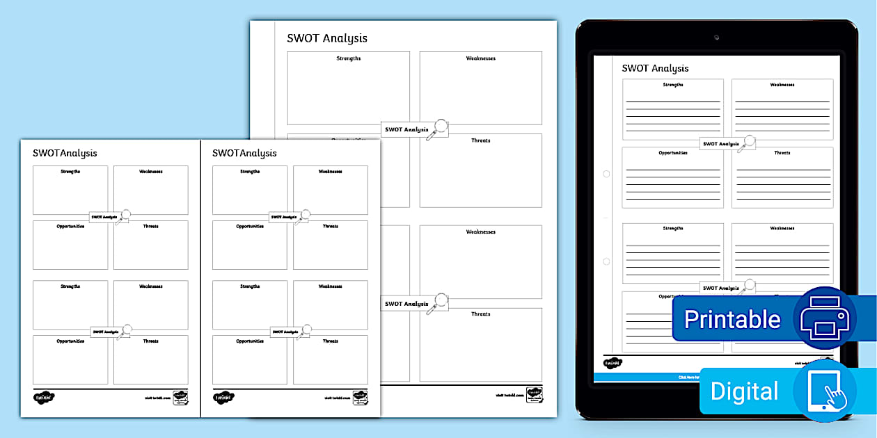 SWOT Analysis Worksheet | Growth Mindset | Twinkl USA