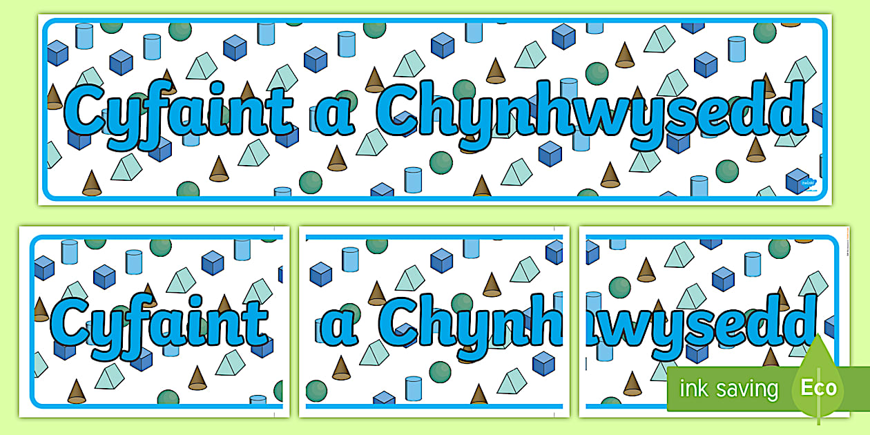 Cyfaint a Chynhwysedd Baner Arddangosfa (Teacher-Made)