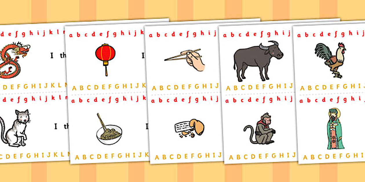 Chinese New Year Alphabet Strips (teacher made) - Twinkl