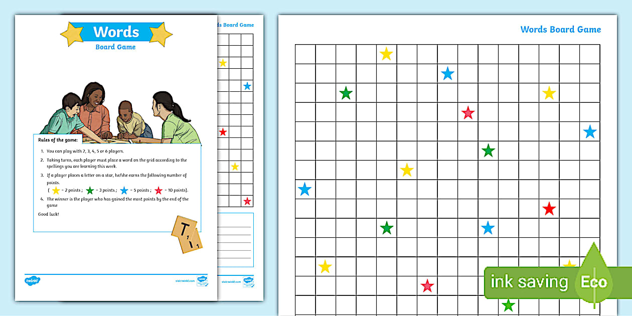 Word Tiles Board Game (teacher made) - Twinkl