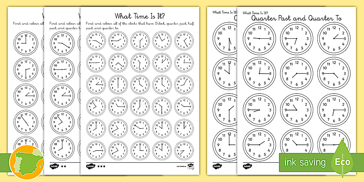 ¿Qué hora es? Pack de recursos - Inglés