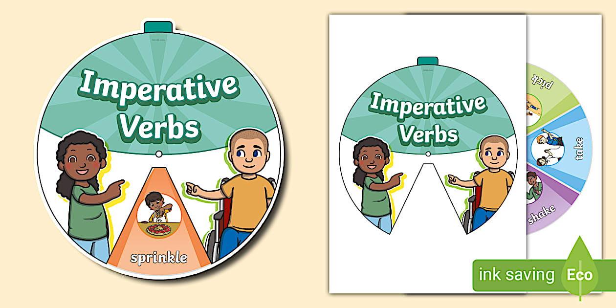 Imperative Verbs Spinning Wheel (teacher made) - Twinkl