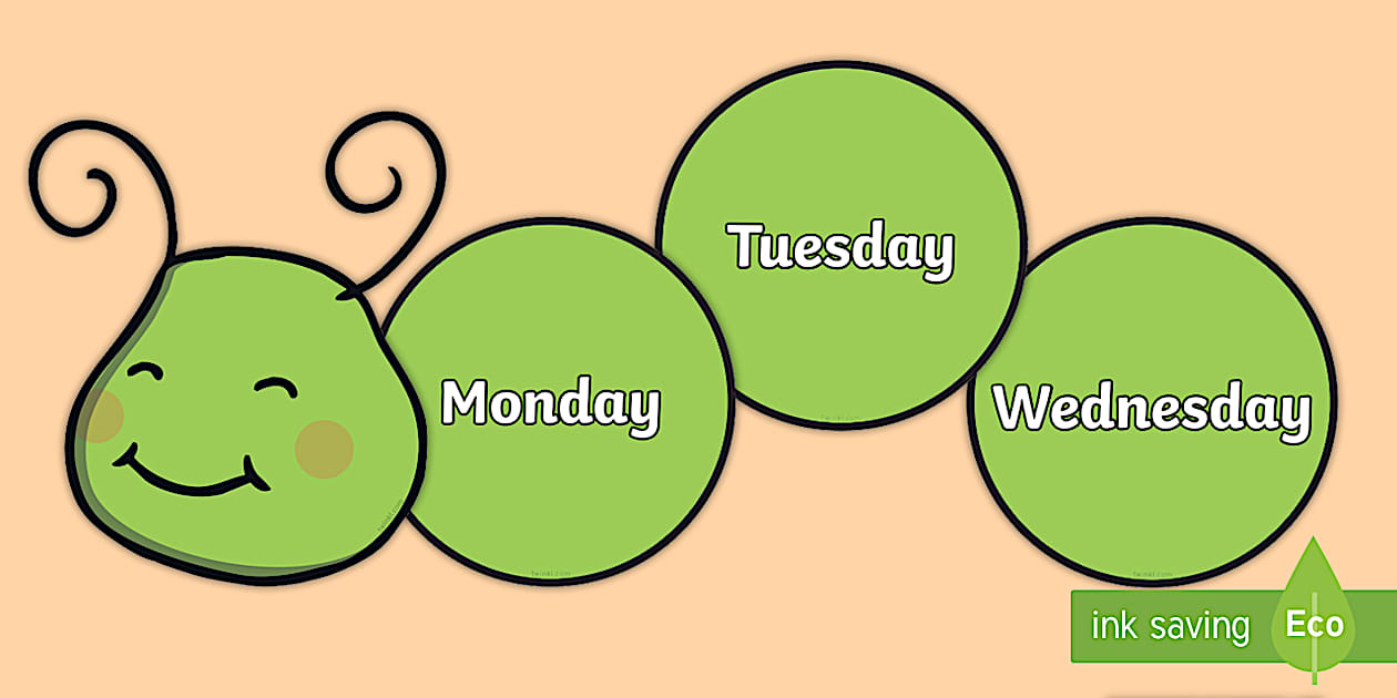 Caterpillar Themed Days of the Week Sequencing Activity