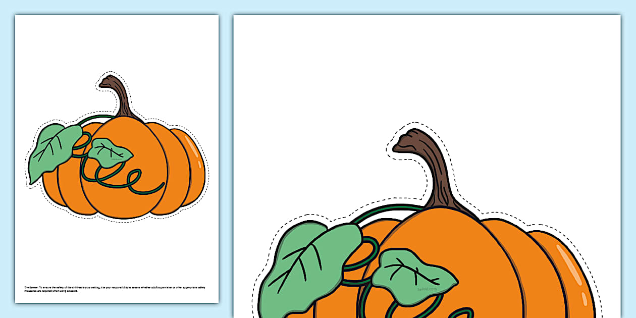 Pumpkin Emoticon Cut Out (teacher made) - Twinkl