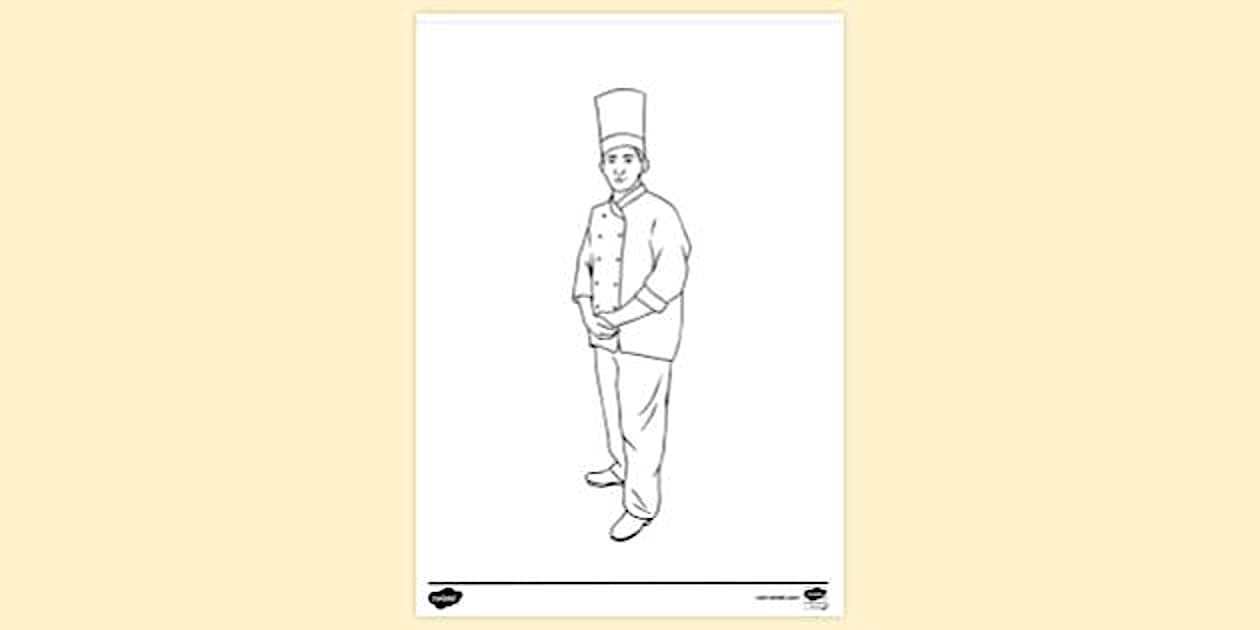 Male Chef Colouring Sheet | Colouring Pages (teacher made)