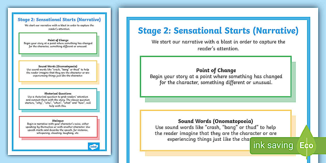 Sensational Starts Display Poster (Narrative) (teacher made)