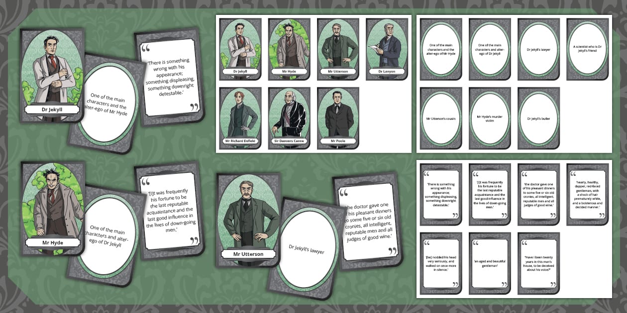 EAL Dr Jekyll and Mr Hyde Character Flashcards - Twinkl