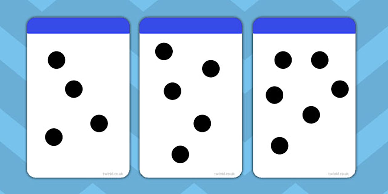 Number Cards 1-10 with Dots - Random Dot Array Flashcards
