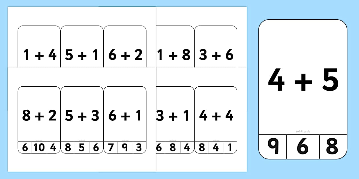 Addition to 10 Peg Activity (teacher made) - Twinkl