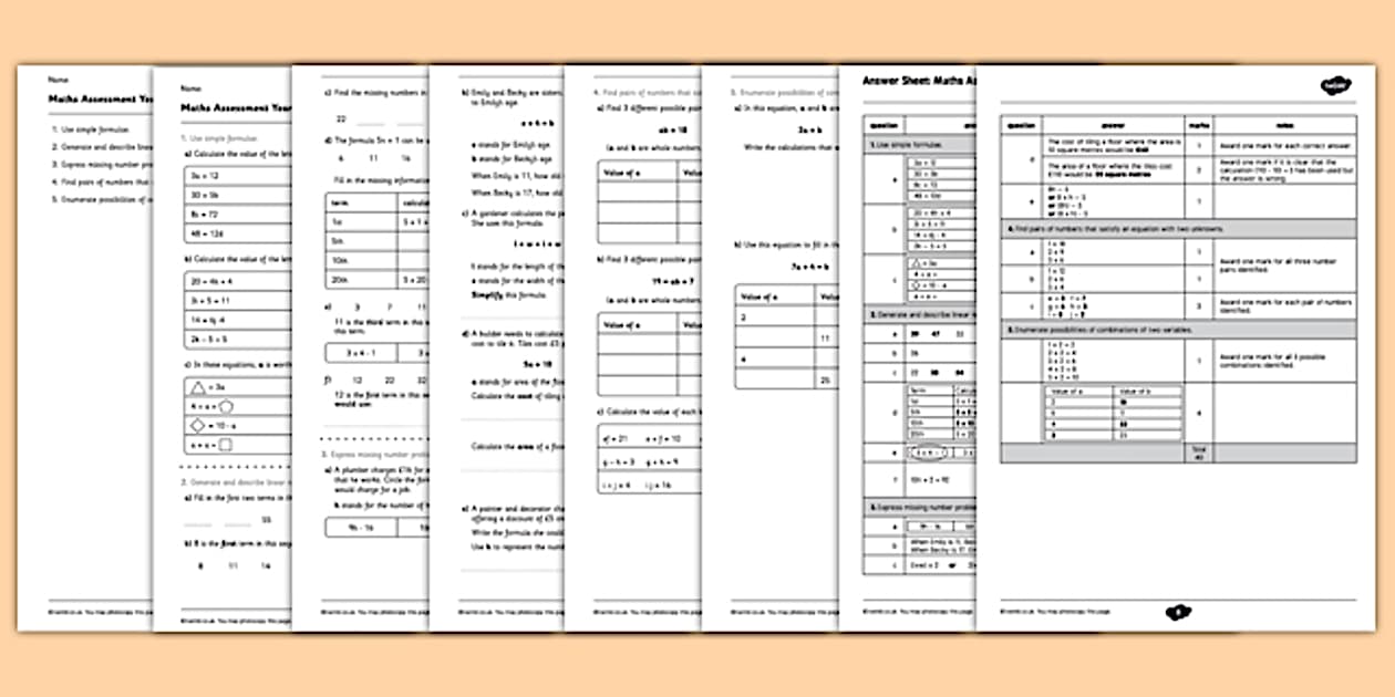 Year 6 SATs Algebra Questions: Assessment Preparation