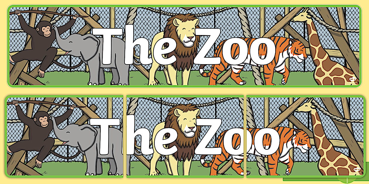 Black and White Zoo Role Play Display Banner - Twinkl