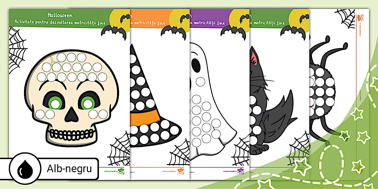 Halloween – Activitate pentru dezvoltarea motricității fine