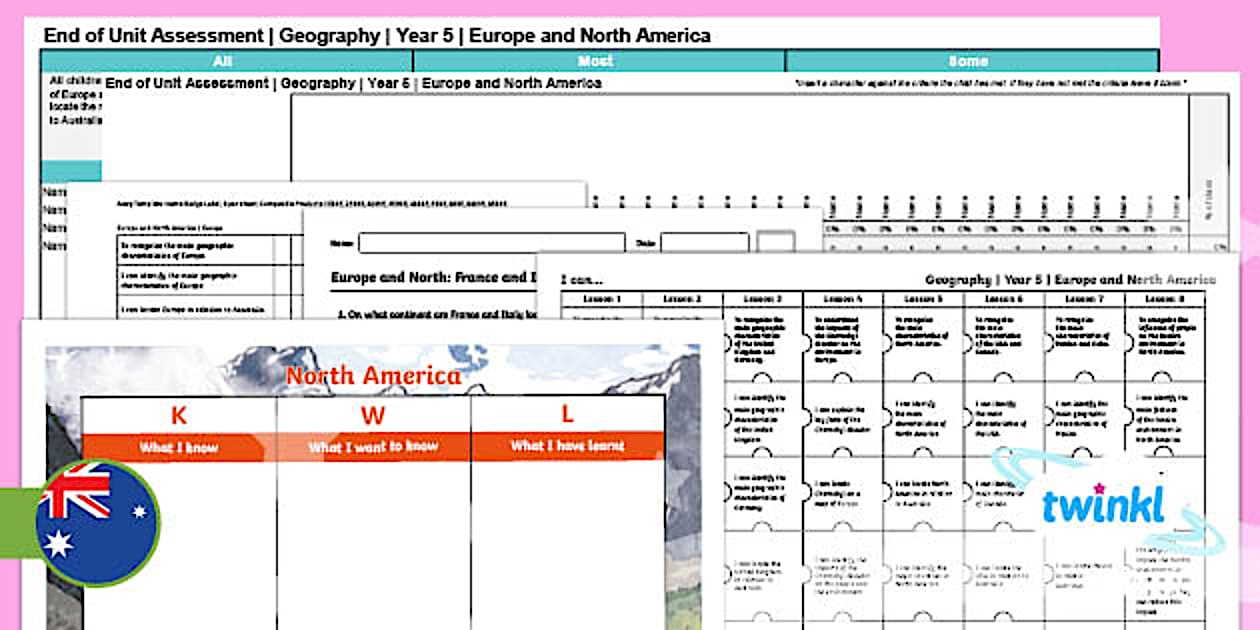 Year 5 HASS Geography Europe and North America Assessment