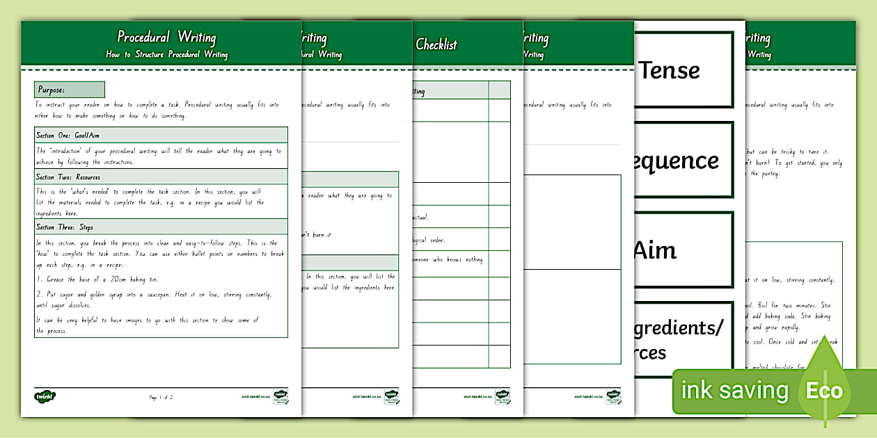 Level 3 Writing - Procedural Writing Exemplar and Planning Pack