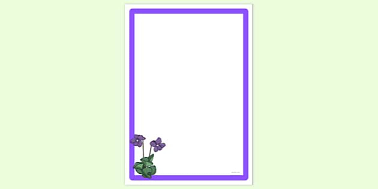 Simple Blank Page Border Violet | Page Borders | Twinkl