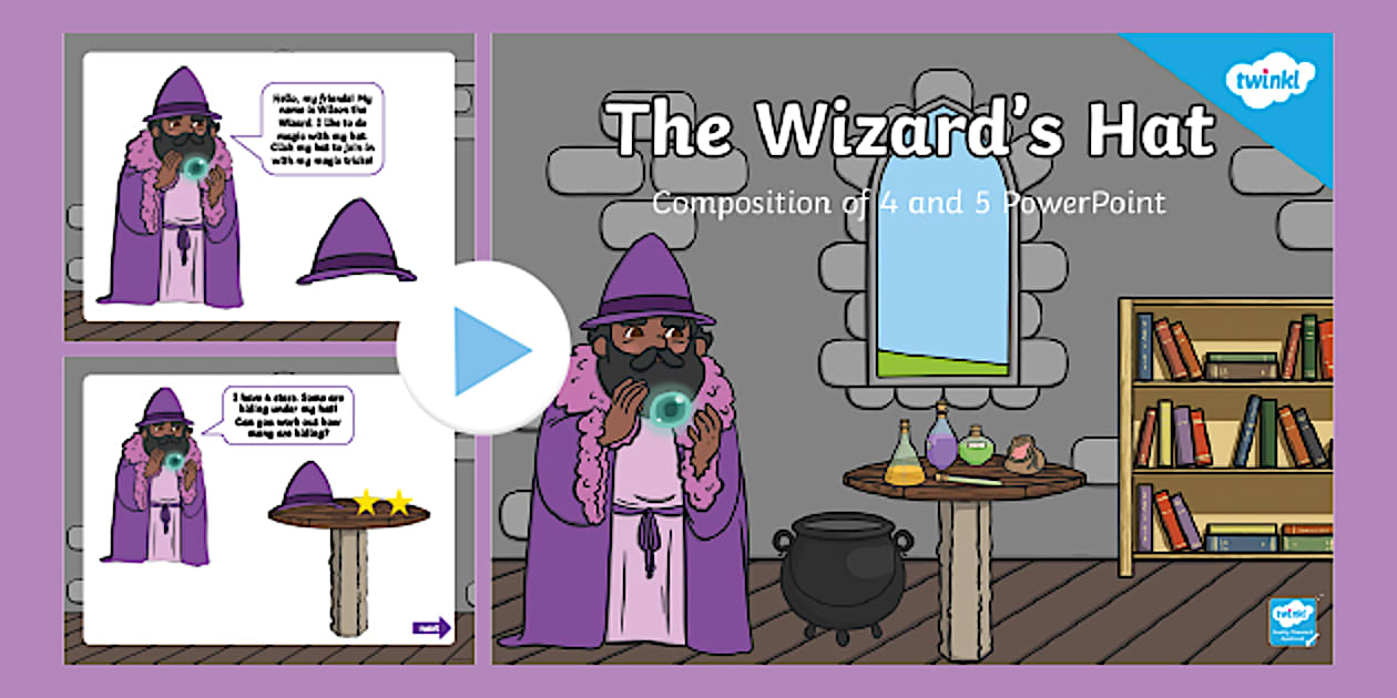 👉 The Wizard's Hat: Composition of 4 and 5 PowerPoint