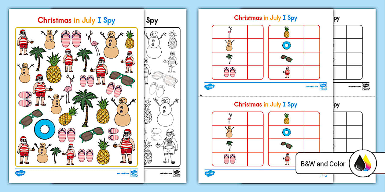 Christmas in July I Spy | PreK Resource | Twinkl USA