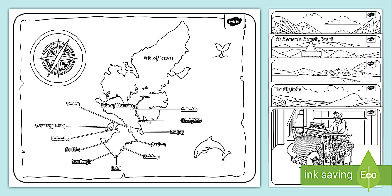 Isle of Harris Colouring Sheets (Teacher-Made) - Twinkl
