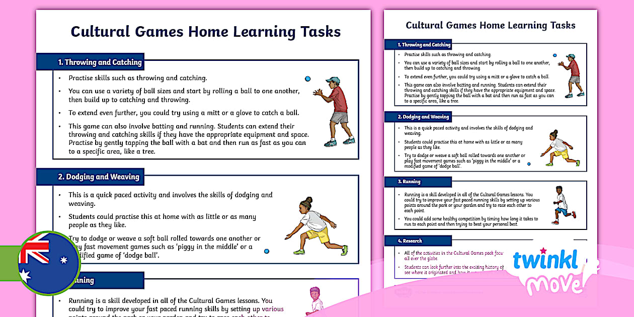 Year 6 Cultural Games: Home Learning Tasks (teacher made)